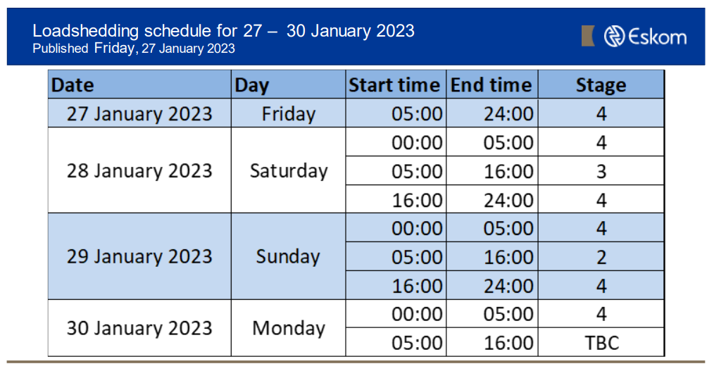 Eskom Load Shedding Changes For The Weekend Here s The New Schedule